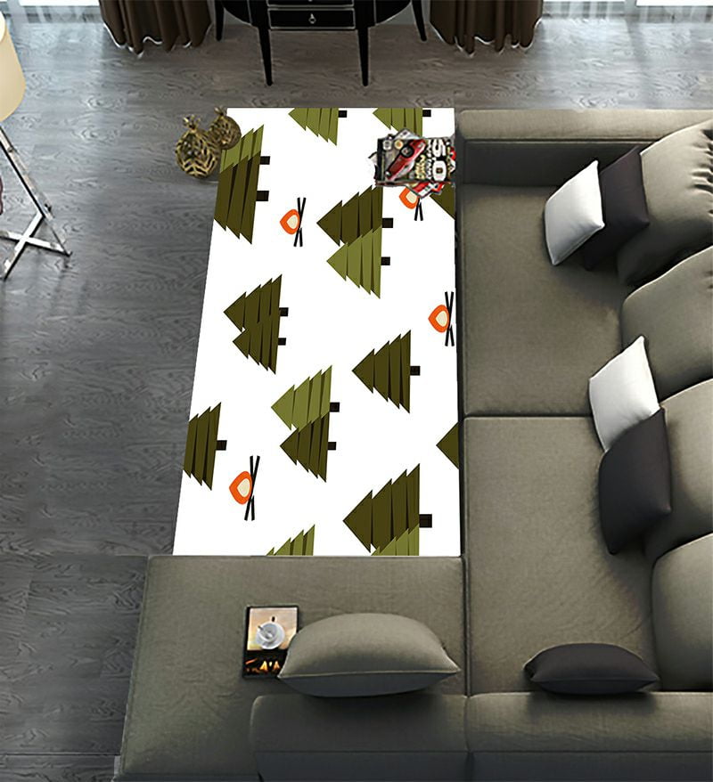 ABPHQTO Pattern Of Trees And Campfires Runner Rug 3.3 x 7ft Long Area ...