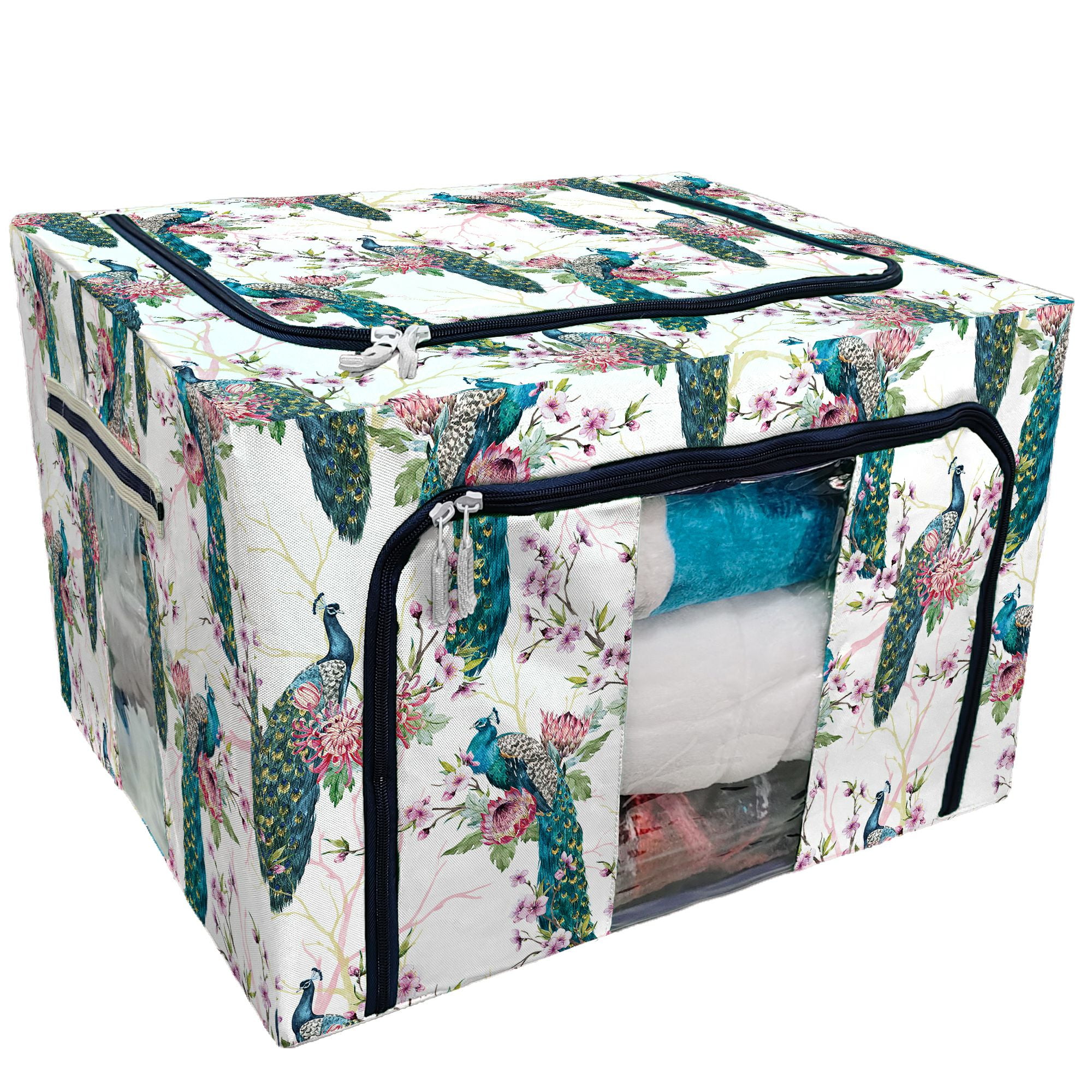 ABPHQTO Peacock On A Tree Cherry Flowering Trees Storage Bag Clear ...