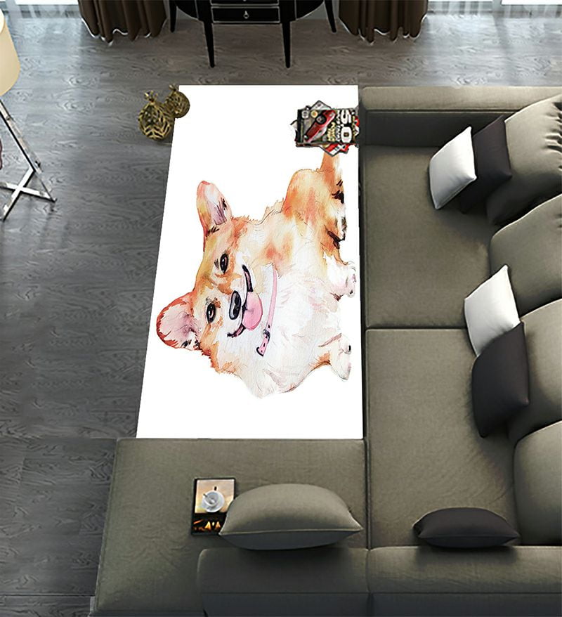 ABPHQTO Pembroke Welsh Corgi Dog In Watercolor Runner Rug 2.6 x 7ft ...