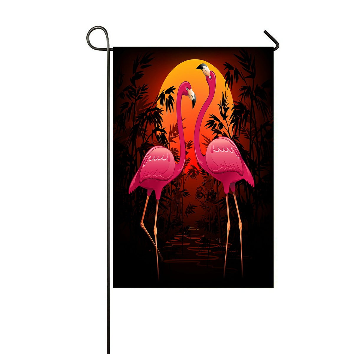 ABPHQTO Pink Flamingos On Tropical Peaceful Sunset Home Outdoor Garden ...