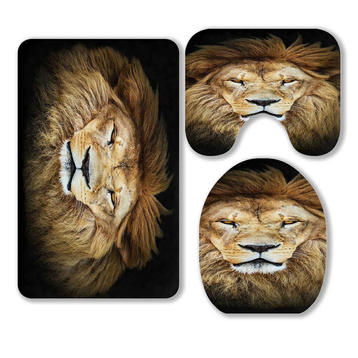 ABPHQTO Portrait Of Huge Beautiful Male African Lion 3 Piece Bathroom ...