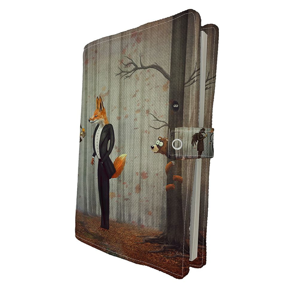 ABPHQTO Raven Fox Dark Forest Looking At Watch Book Cover Book ...