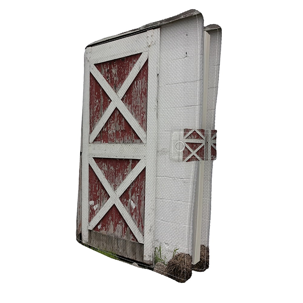 ABPHQTO Rustic Old Red White Barn Doors Peeling Paint Book Cover Book ...
