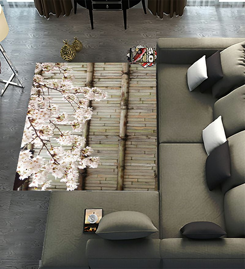 ABPHQTO Sakura Japanese Cherry Blossoms Area Rugs 4 x 6ft Floor Carpet ...