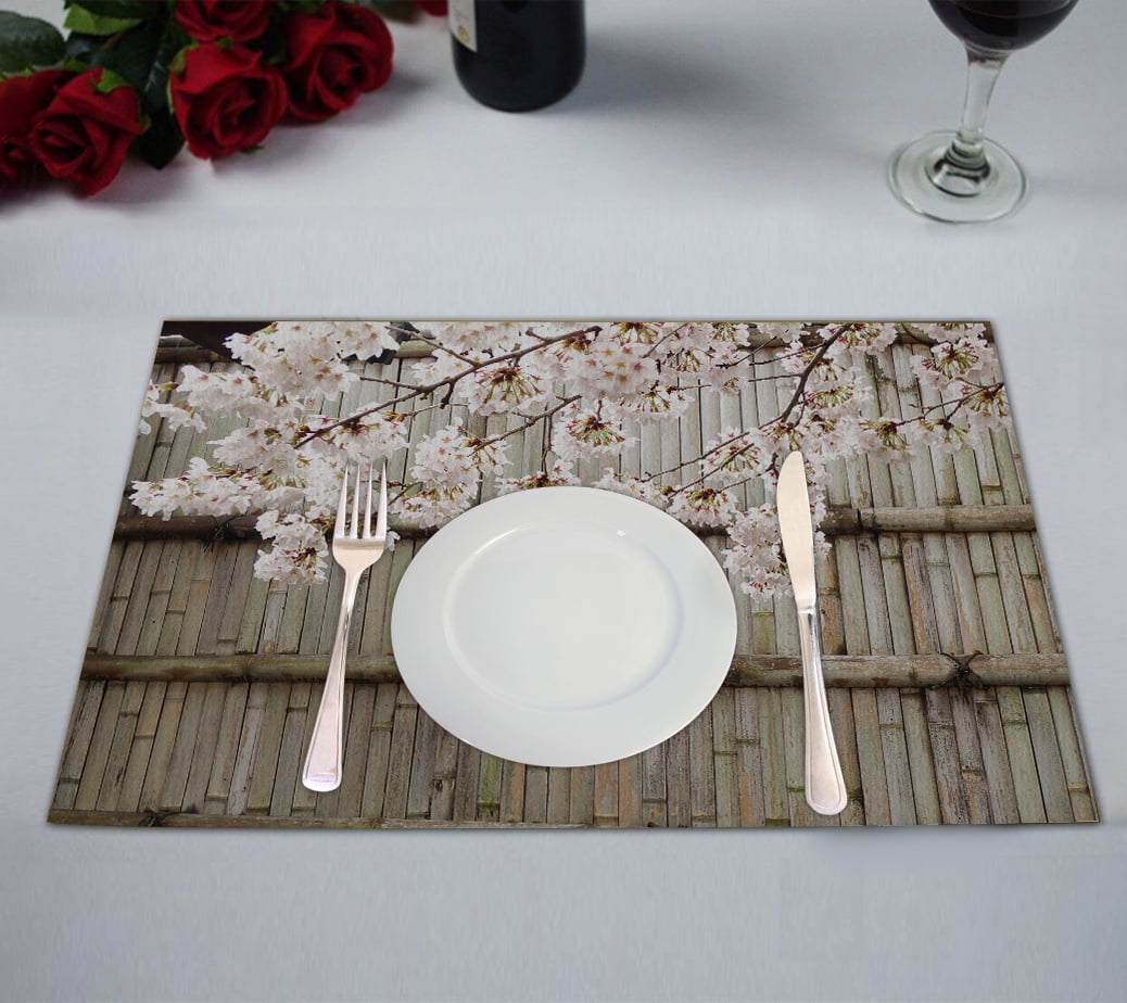 ABPHQTO Sakura Japanese Cherry Blossoms Placemat 12x18 Inch,Set of 2 ...