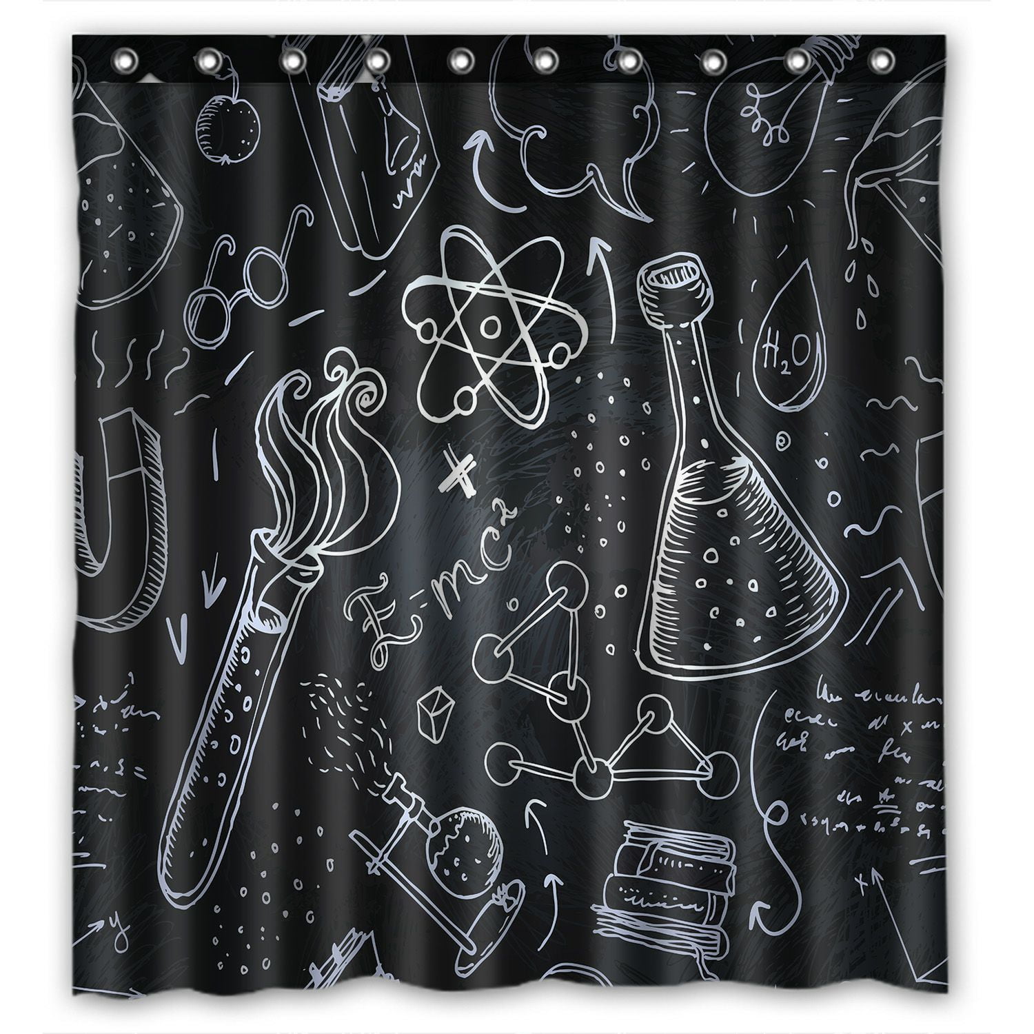ABPHQTO Science Lab Objects Doodle Sketches Over Blackboard Waterproof ...