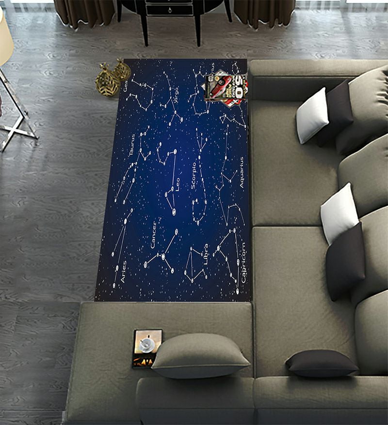 ABPHQTO Set Zodiac Constellations Space Stars Runner Rug 4 x 12ft Long ...