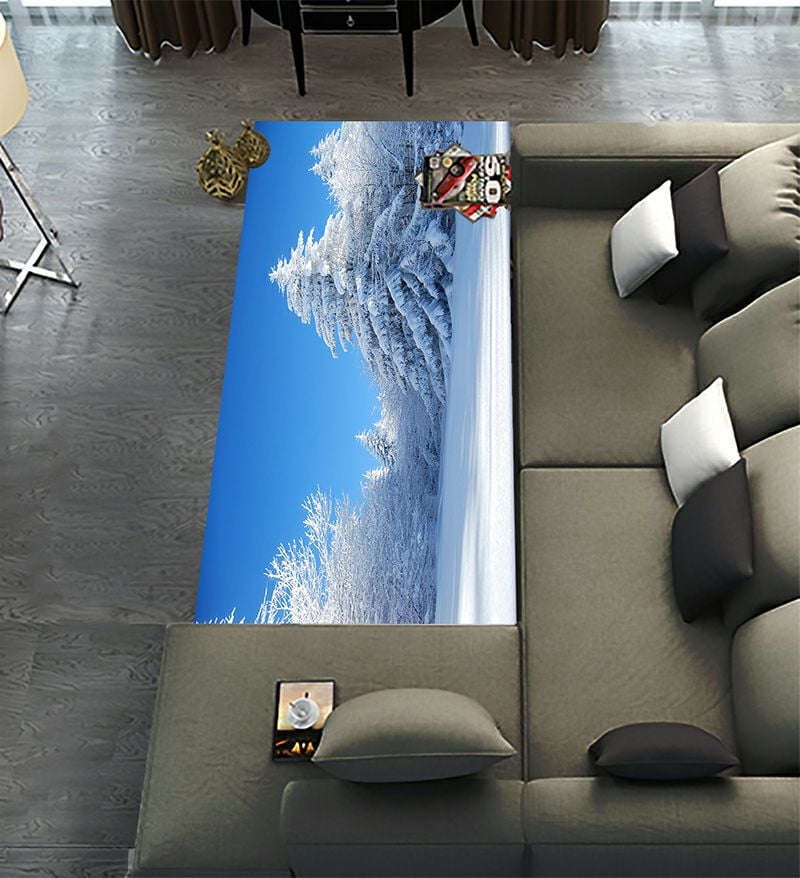 ABPHQTO Snowy Mountain Forest Runner Rug 2 x 7ft Long Area Rug Carpet ...