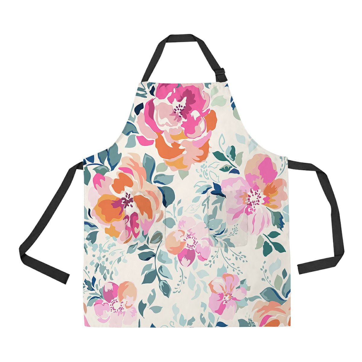 ABPHQTO Soft Pink Watercolor Flower Apron Home Kitchen Apron with ...