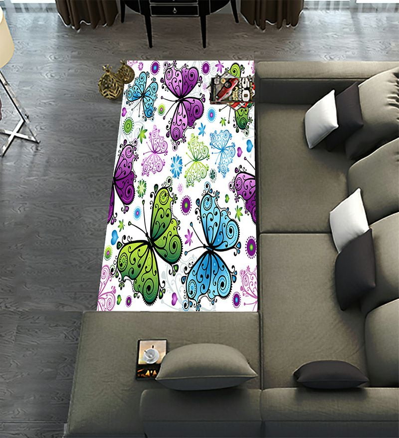 ABPHQTO Spring Bright Colorful Butterflies Runner Rug 3.3 x 10ft Long ...