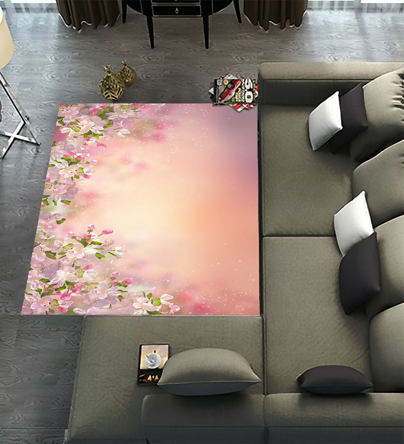 ABPHQTO Spring Cherry Blossom Sakura Branch In Springtime Area Rugs 3 x ...
