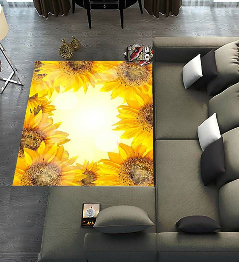 ABPHQTO Sunflower Nature Summer Area Rugs 4 x 6ft Floor Carpet Mat for ...