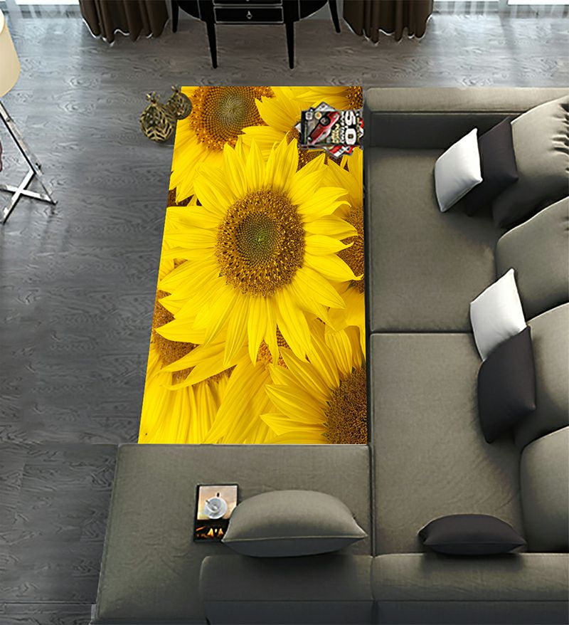 ABPHQTO Sunflowers Runner Rug 1.3 x 7ft Long Area Rug Carpet for ...