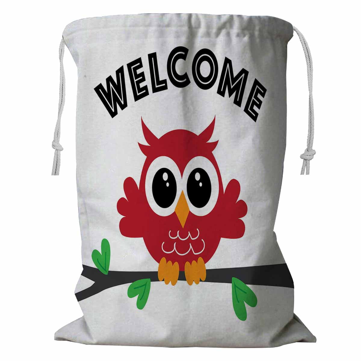 ABPHQTO Sweet Little Red Owl Storage Basket Laundry Bag with Drawstring ...