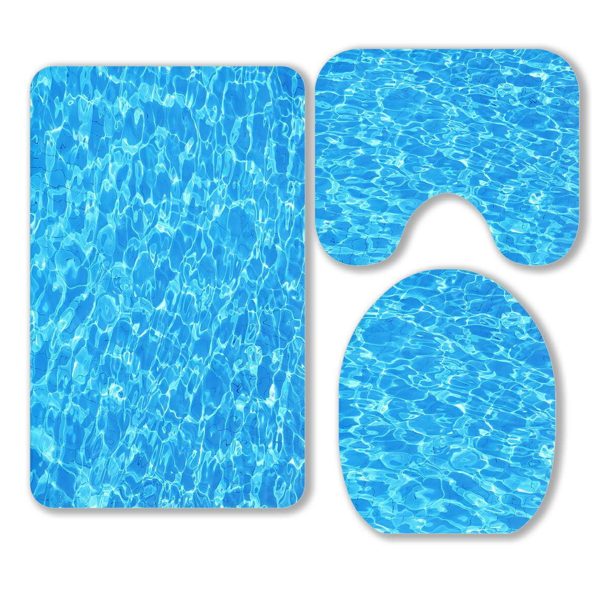 ABPHQTO Swimming Pool Water Aqua Texture 3 Piece Bathroom Rugs Set Bath ...