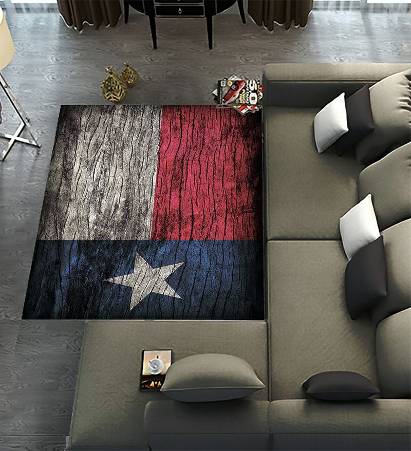 ABPHQTO Texas Flag Wooden Board Texture Retro Vintage Style Area Rugs 4 ...