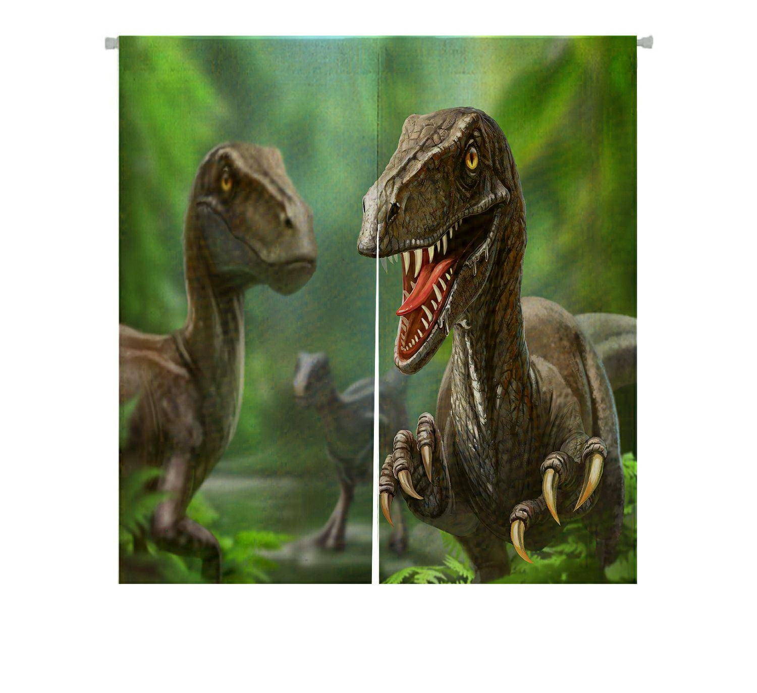 ABPHQTO Three Dinosaurs Velociraptors Nature Japanese Noren Curtain ...