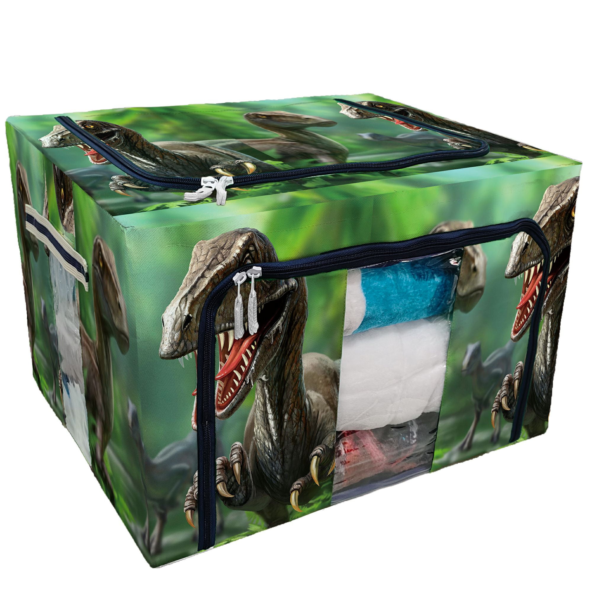 ABPHQTO Three Dinosaurs Velociraptors Nature Storage Bag Clear Window ...