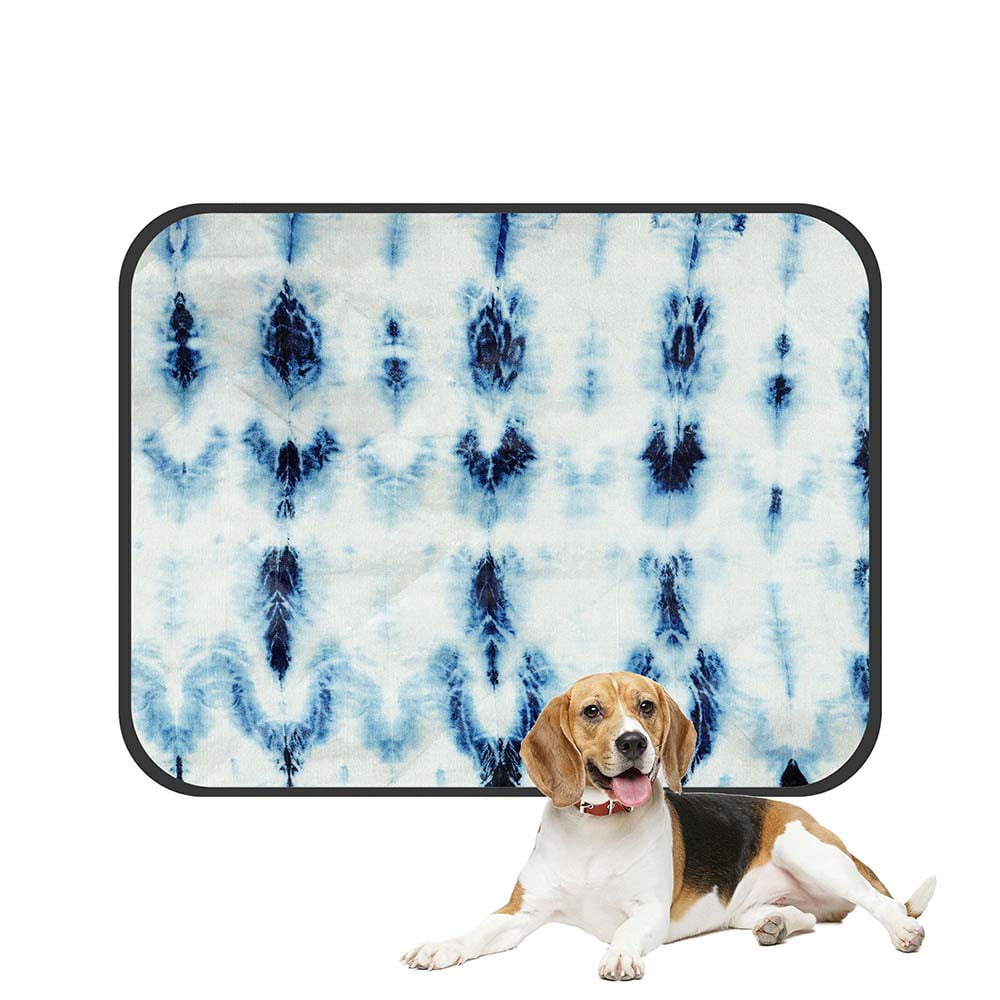 ABPHQTO Tie-Dye Pattern Of Indigo Color On White Silk Pet Dog Cat Bed ...