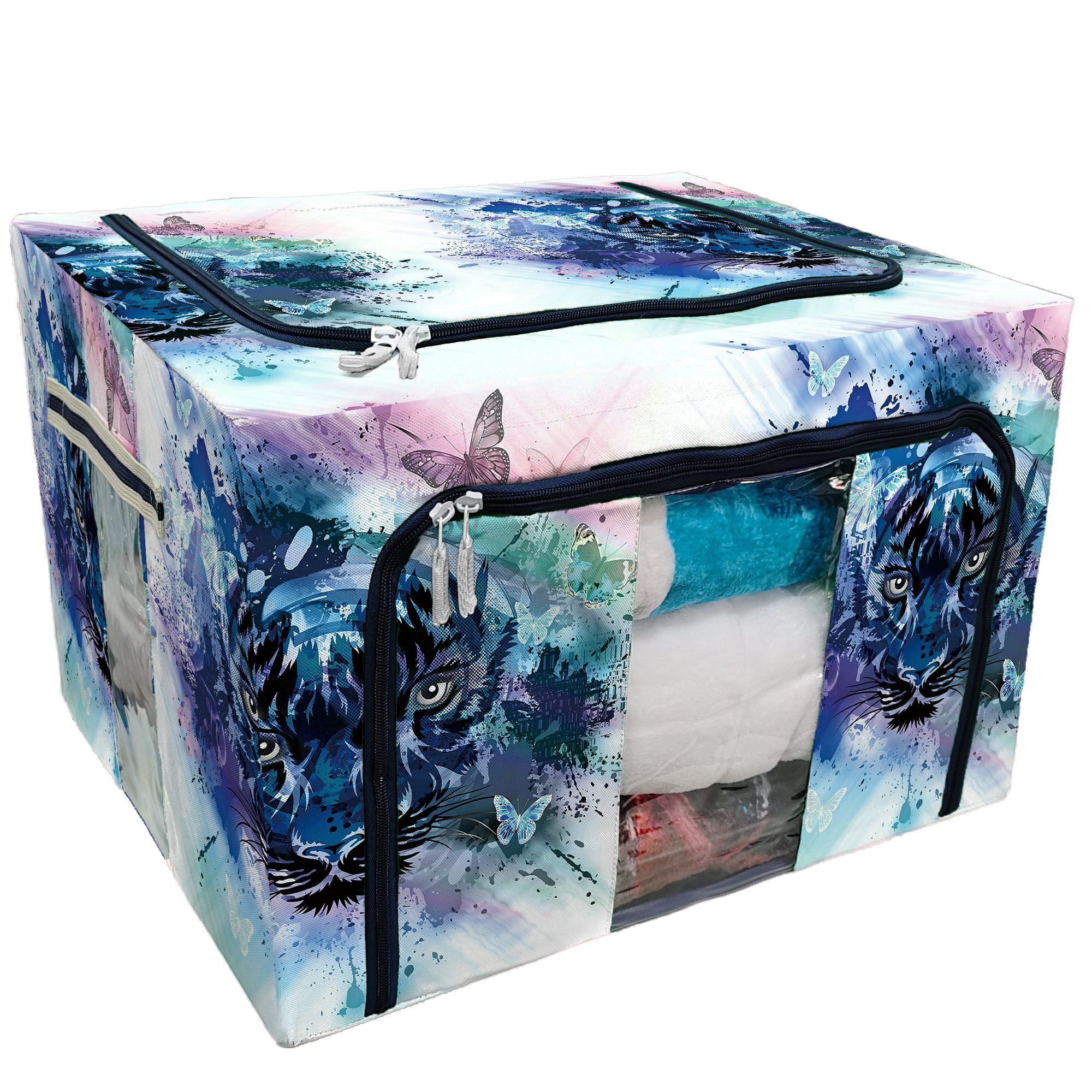 ABPHQTO Tiger Butterflies Coloured Portrait Storage Bag Clear Window ...