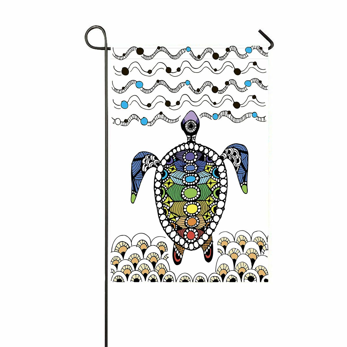 ABPHQTO Tortoise Ornate Zentangle For Your Home Outdoor Garden Flag ...