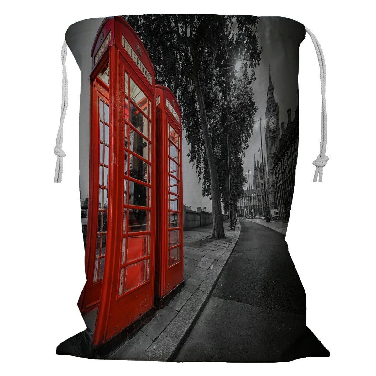 ABPHQTO Traditional Red Phone Booth London Big Ben Storage Basket ...