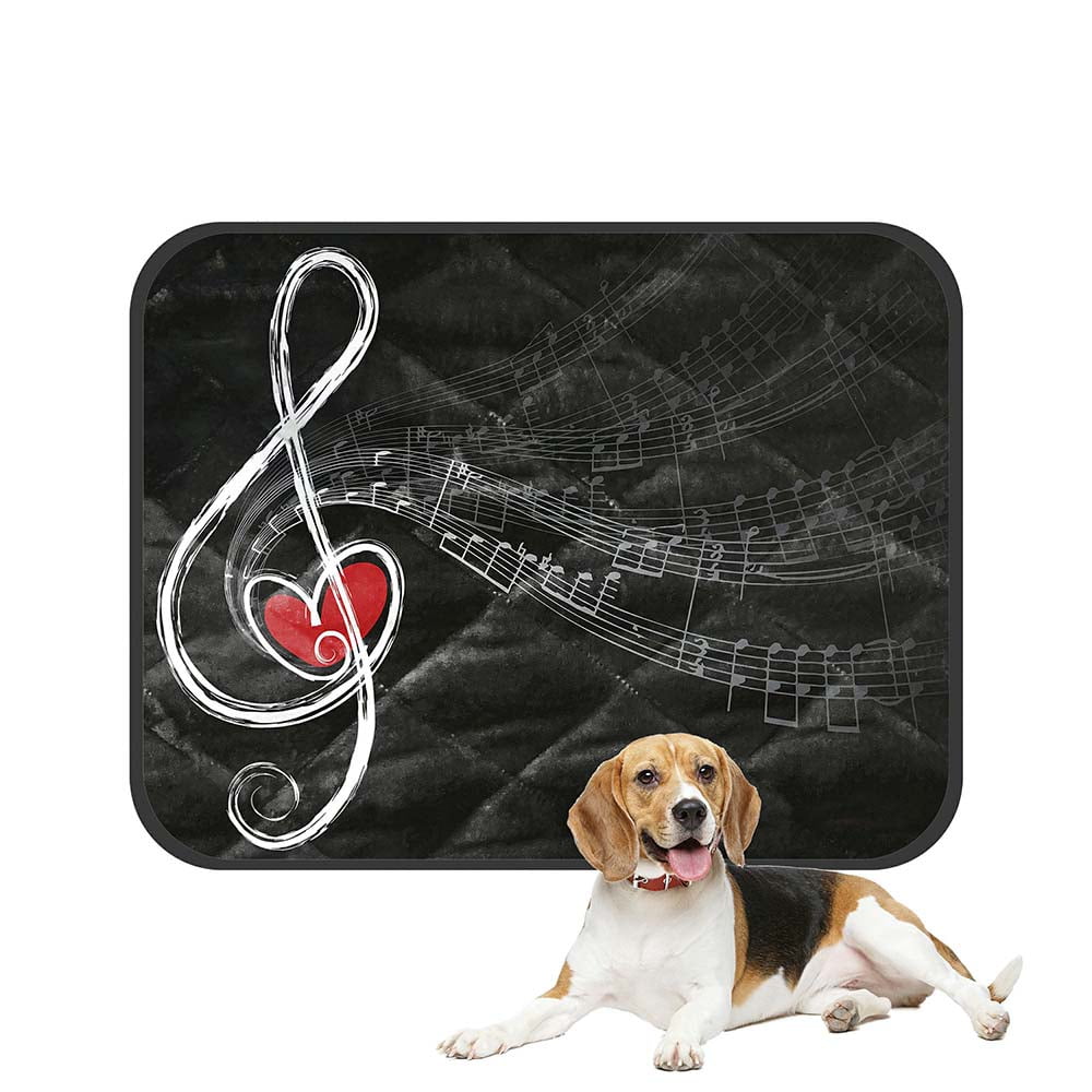 ABPHQTO Treble Love And Music Notes Pet Dog Cat Bed Pee Pads Mat ...