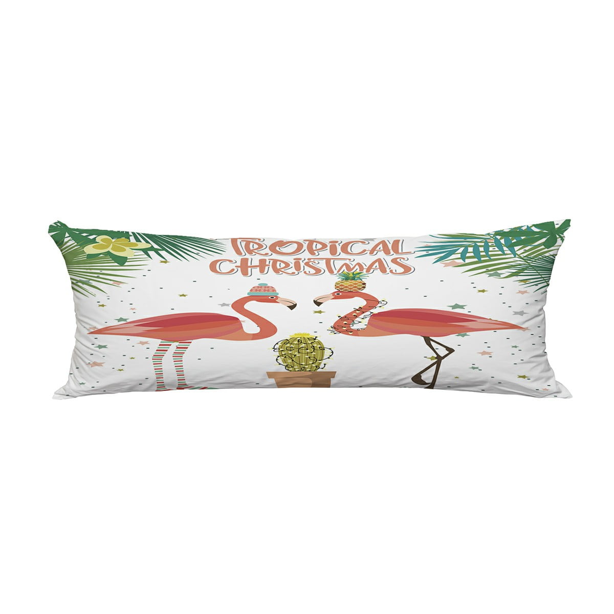 ABPHQTO Tropical Christmas Plant And Flamingo Body Pillow Covers Pillow ...