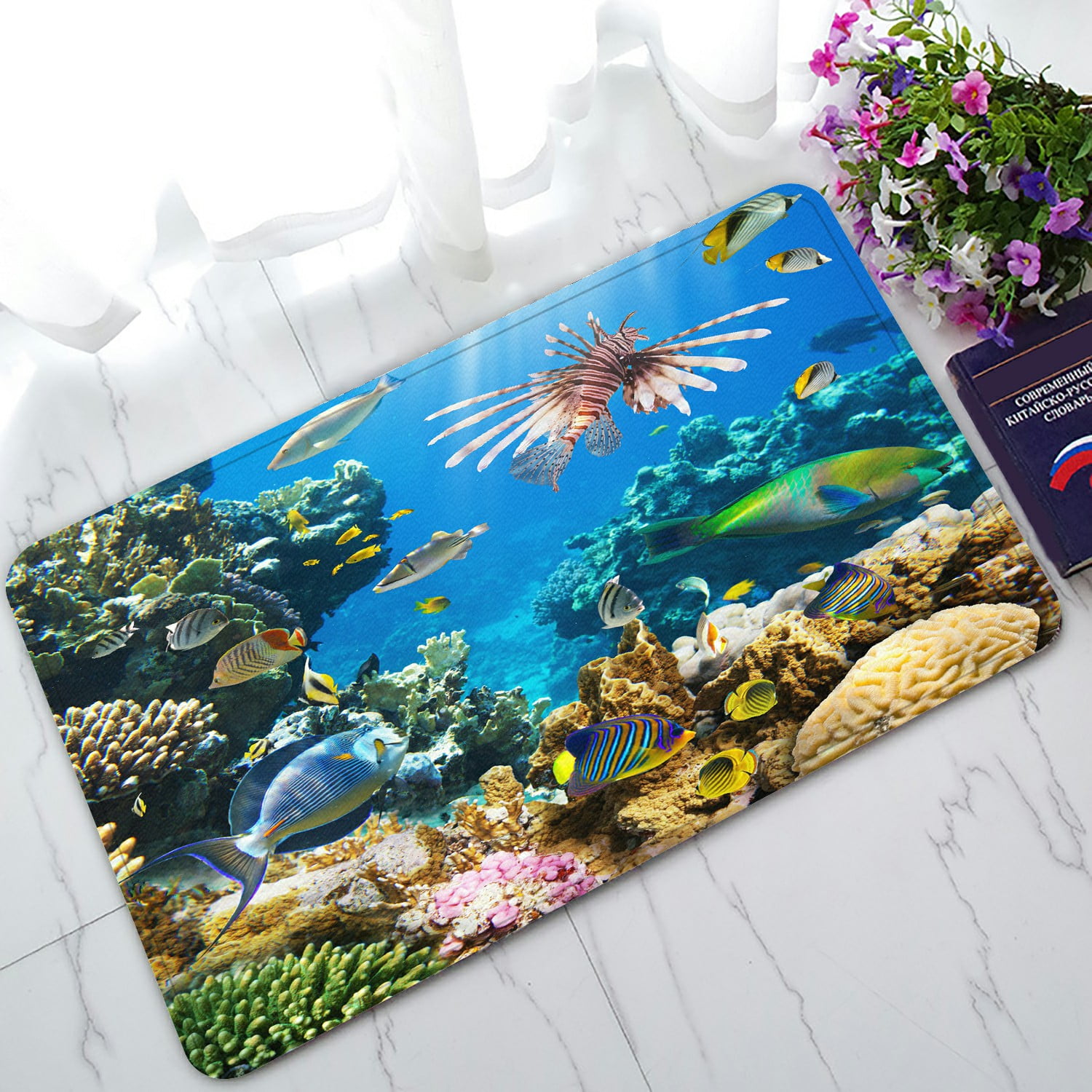 ABPHQTO Tropical Fish On A Coral Reef Doormat Entrance Rug Area Rug ...