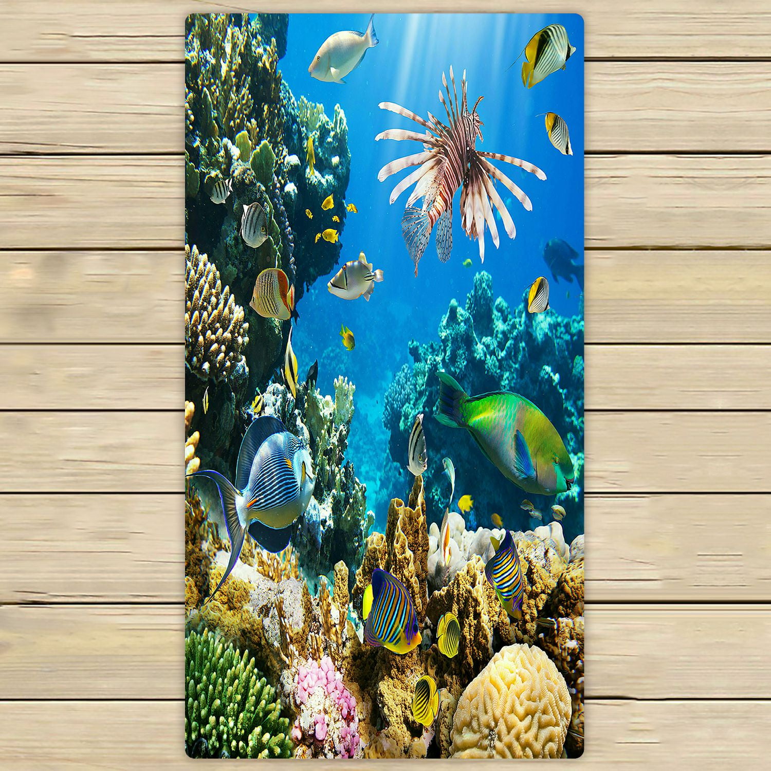 ABPHQTO Tropical Fish On A Coral Reef Towels Beach Bath Pool Sprot ...