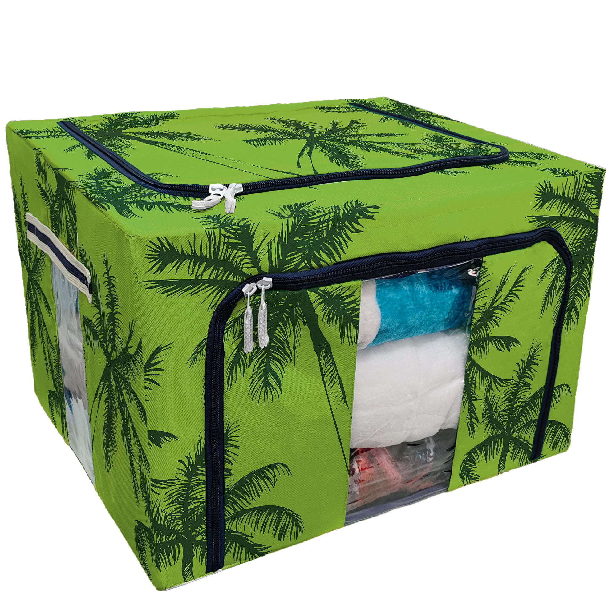 ABPHQTO Tropical Palm Tree Silhouette Storage Bag Clear Window Storage ...