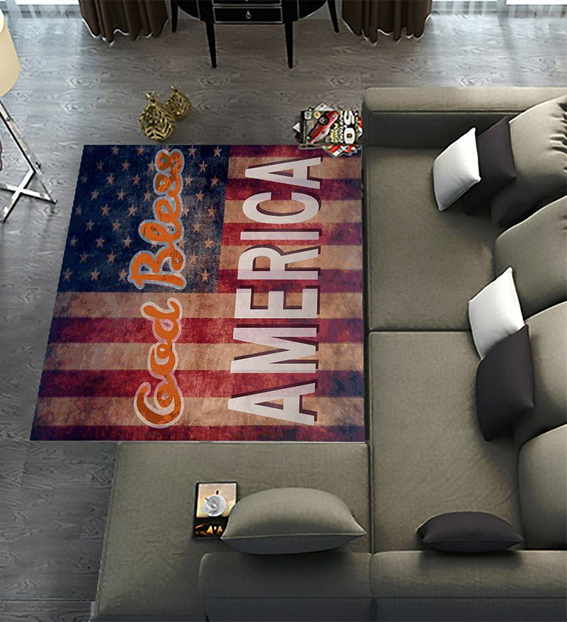 ABPHQTO Vintage Bless America Area Rugs 6 x 9ft Floor Carpet Mat for ...