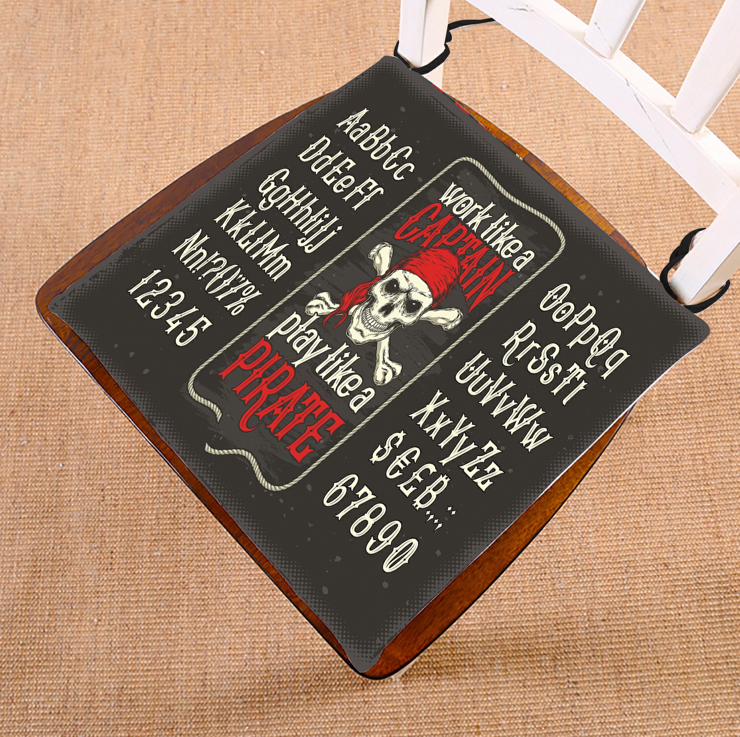 ABPHQTO Vintage Latin Alphabet Of Letters Numbers Pirate Skull Chair ...