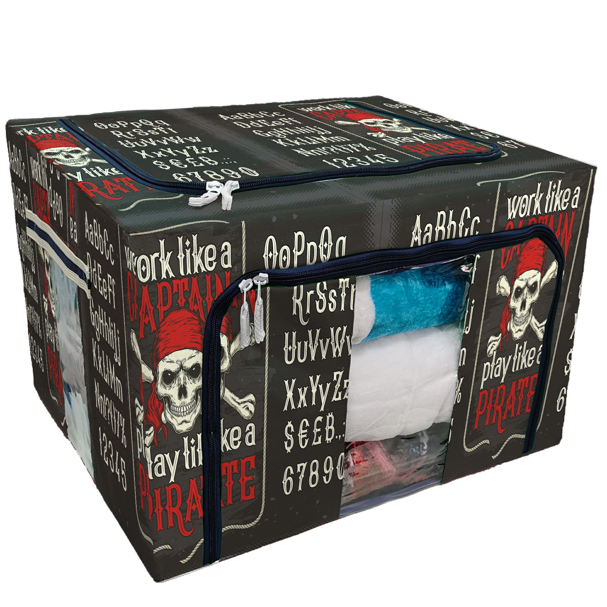 ABPHQTO Vintage Latin Alphabet Of Letters Numbers Pirate Skull Storage ...