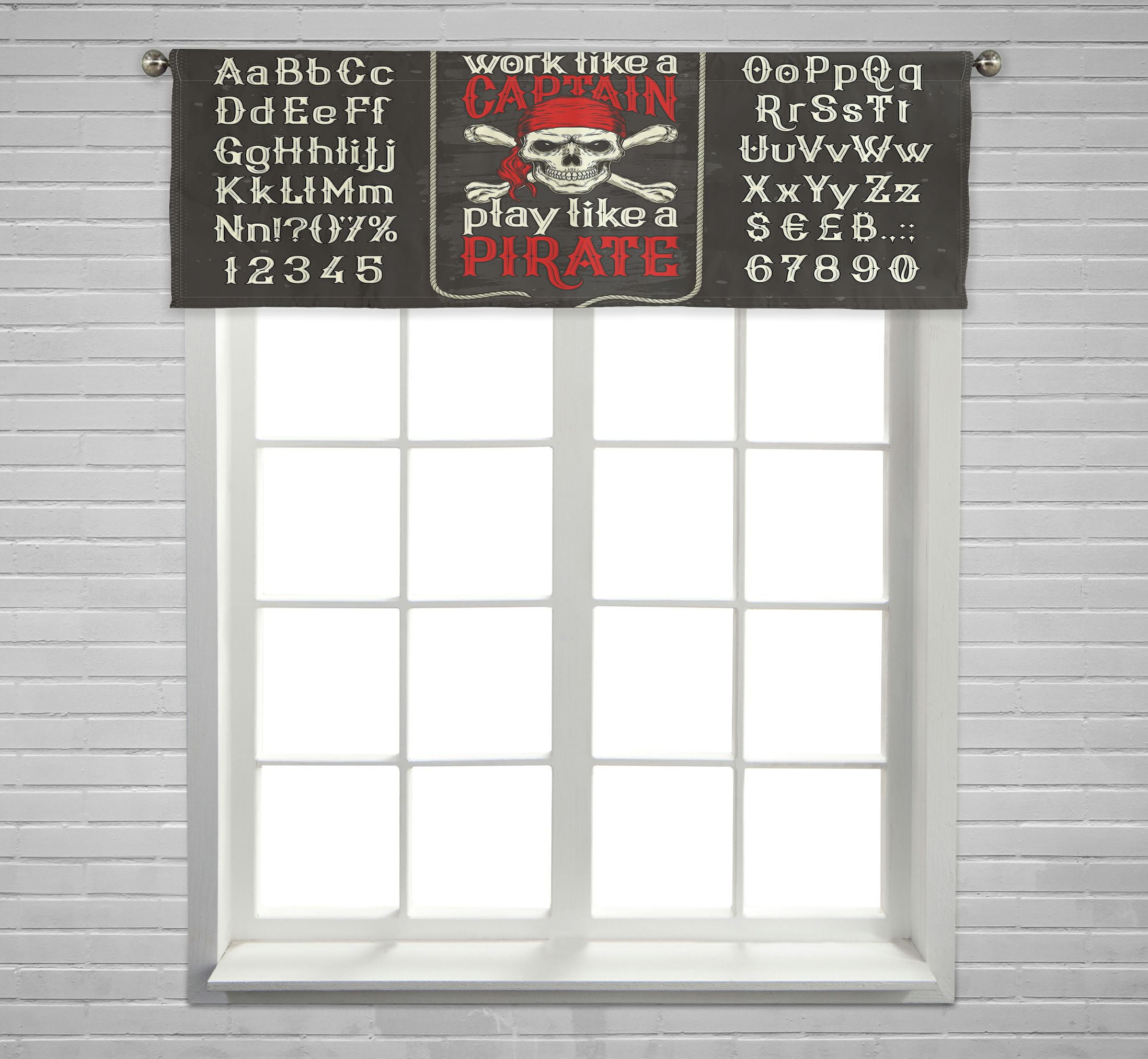 ABPHQTO Vintage Latin Alphabet Of Letters Numbers Pirate Skull Window ...