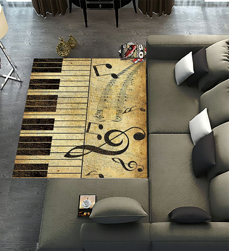 ABPHQTO Vintage Music Piano Area Rugs 6 x 9ft Floor Carpet Mat for ...