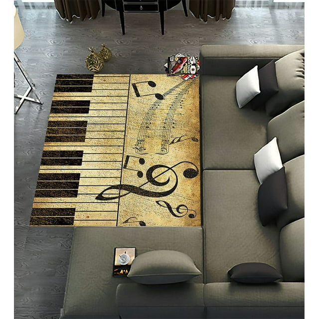 ABPHQTO Vintage Music Piano Area Rugs 6 x 9ft Floor Carpet Mat for ...