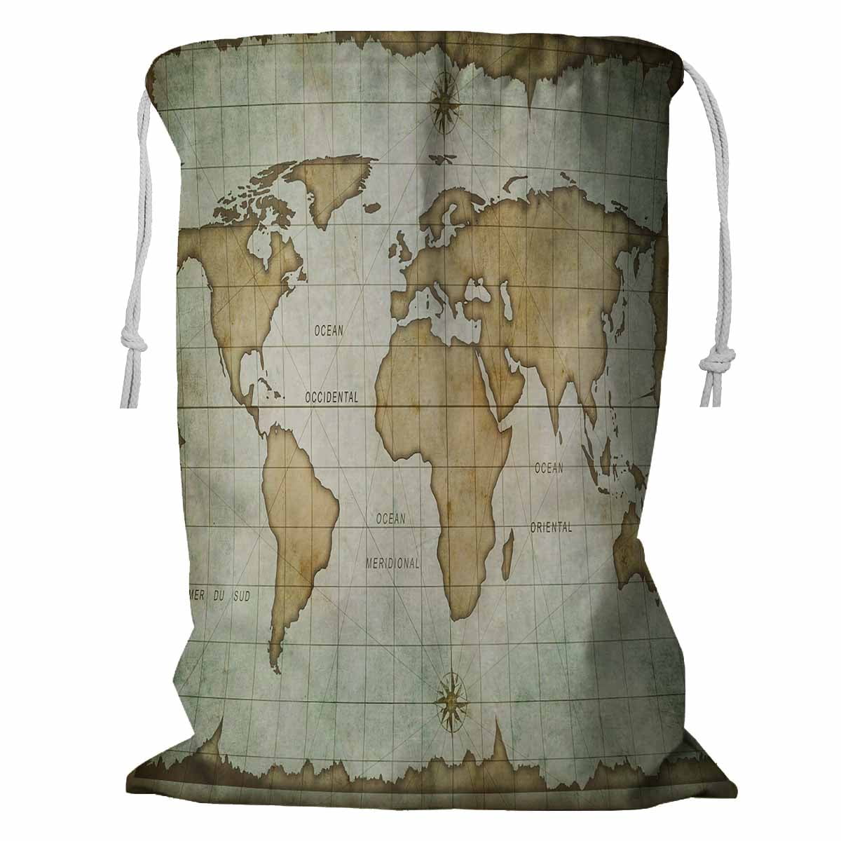 ABPHQTO Vintage Old World Map Storage Basket Laundry Bag with ...