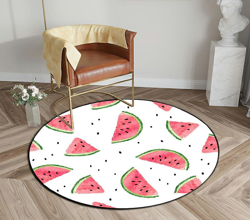 ABPHQTO Watermelon Slices Round Area Rugs Diameter 3.3 x 3.3ft Floor ...
