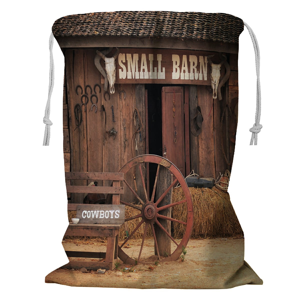 ABPHQTO Western Style Cowboy Home Storage Basket Laundry Bag with ...