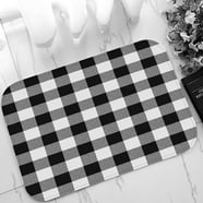 KaHouen Buffalo Check Rug, Washable 27.5''x43'' Black & White, Porch ...