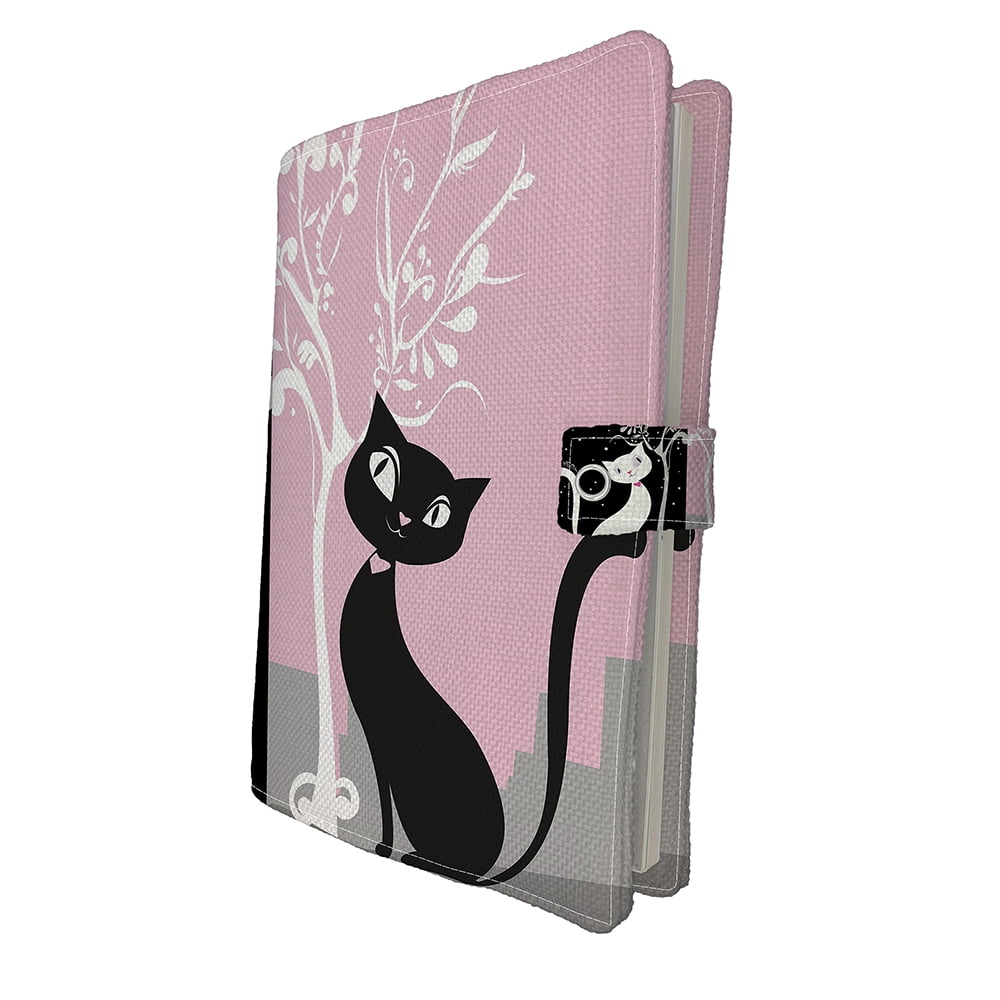 ABPHQTO White Cat Black Night Sky Day City Stars Moon Tree Book Cover ...