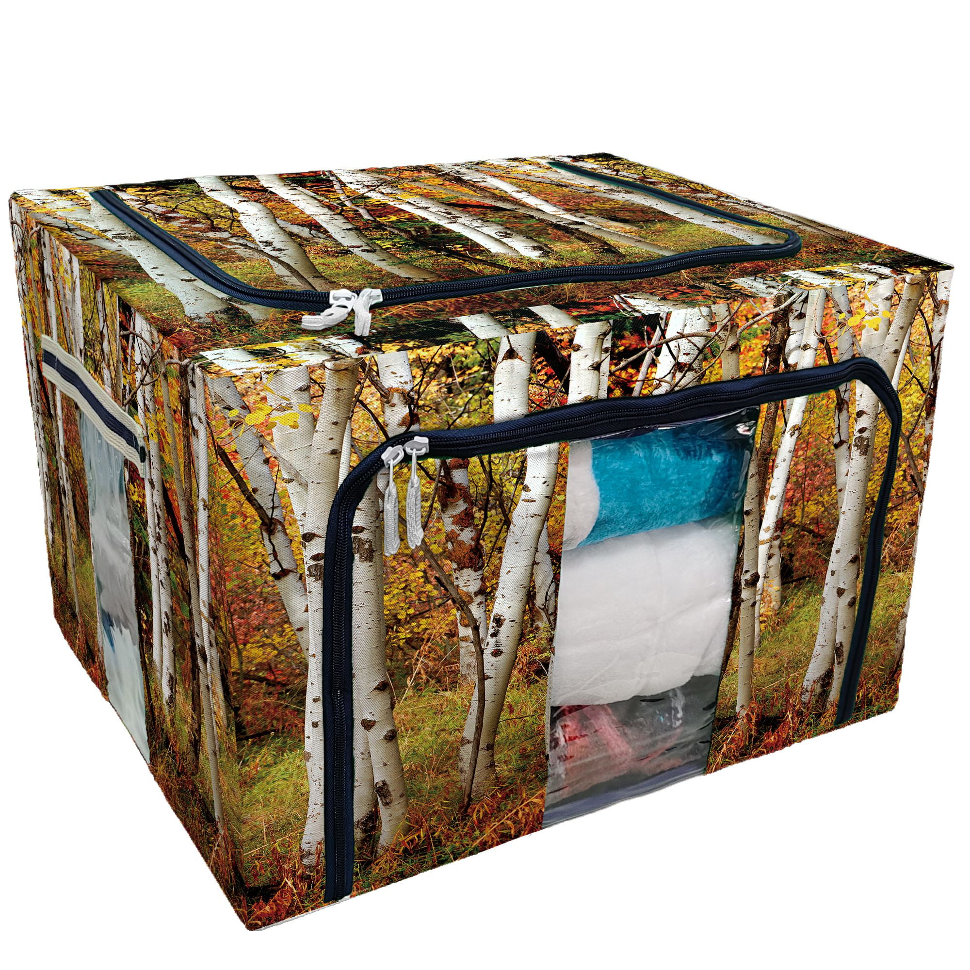 ABPHQTO White Fall Birch Trees With Autumn Leaves Storage Bag Clear ...