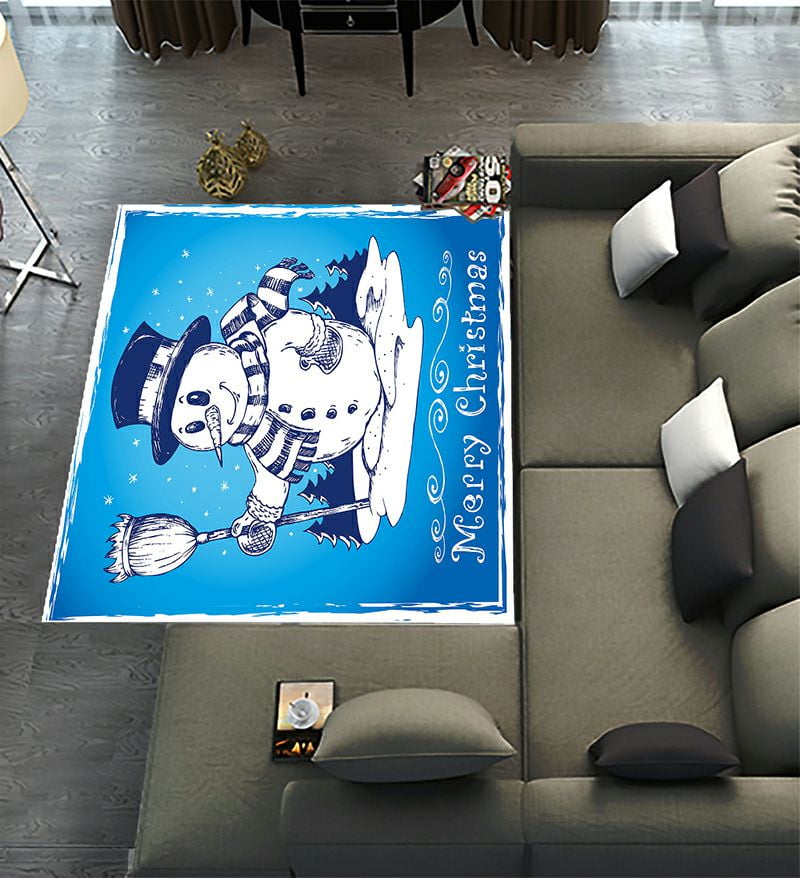 ABPHQTO Winter Snowman Area Rugs 3 x 4ft Floor Carpet Mat for Living ...