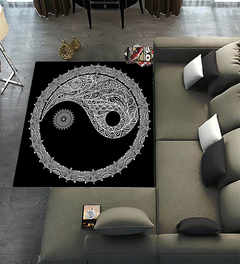 ABPHQTO Yin Yang Artistic Black Area Rugs 2 x 3ft Floor Carpet Mat for ...