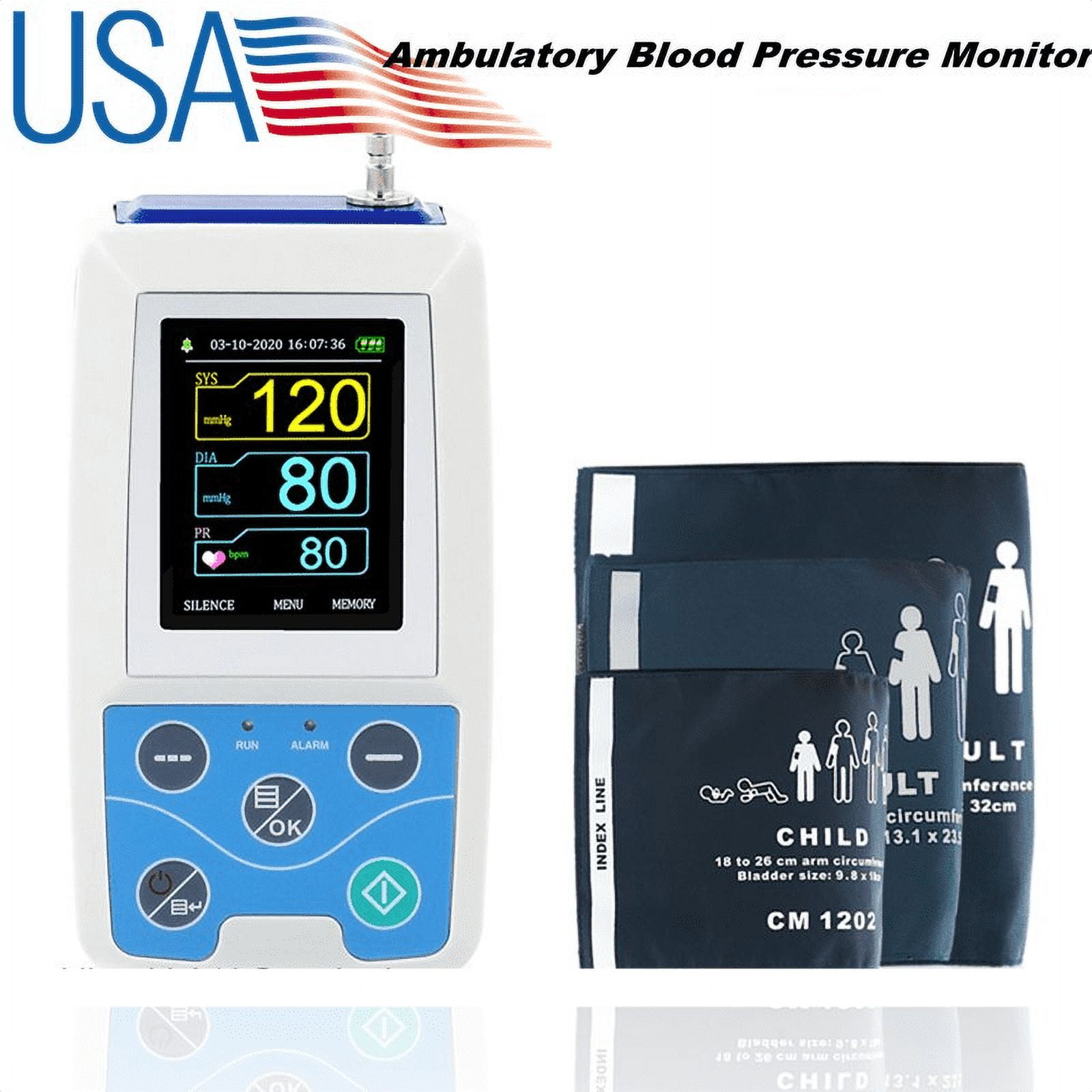ABPM50 NIBP Holter 24h Ambulatory Digital Blood pressure Monitor Adult ...