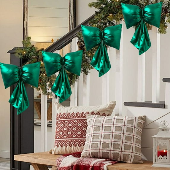 MORESEC XUld Home 35CM Red Velvet Christmas Bow for Tree Decoration and ...