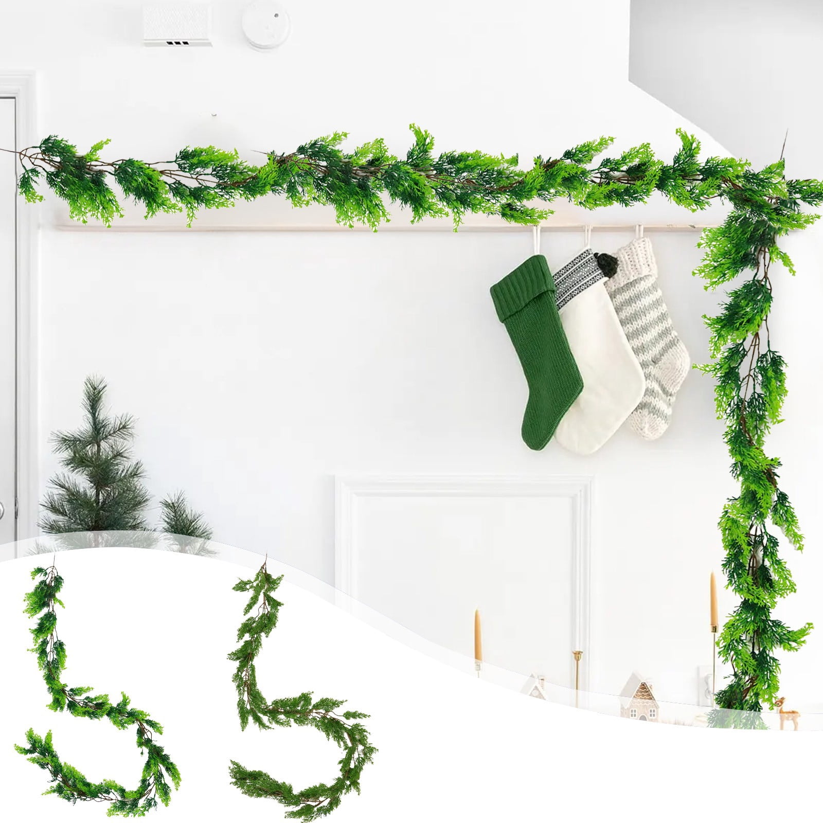 ABPWLY Home Christmas Artificial Vines Artificial Plant Pine and ...