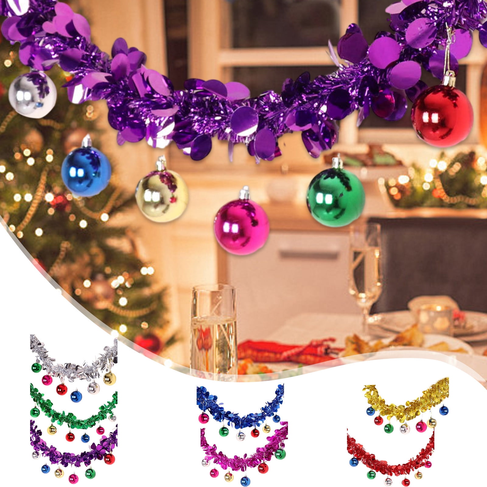 ABPWLY Home Christmas Rattan Garland Decoration 66-Inch Hanging Vine ...