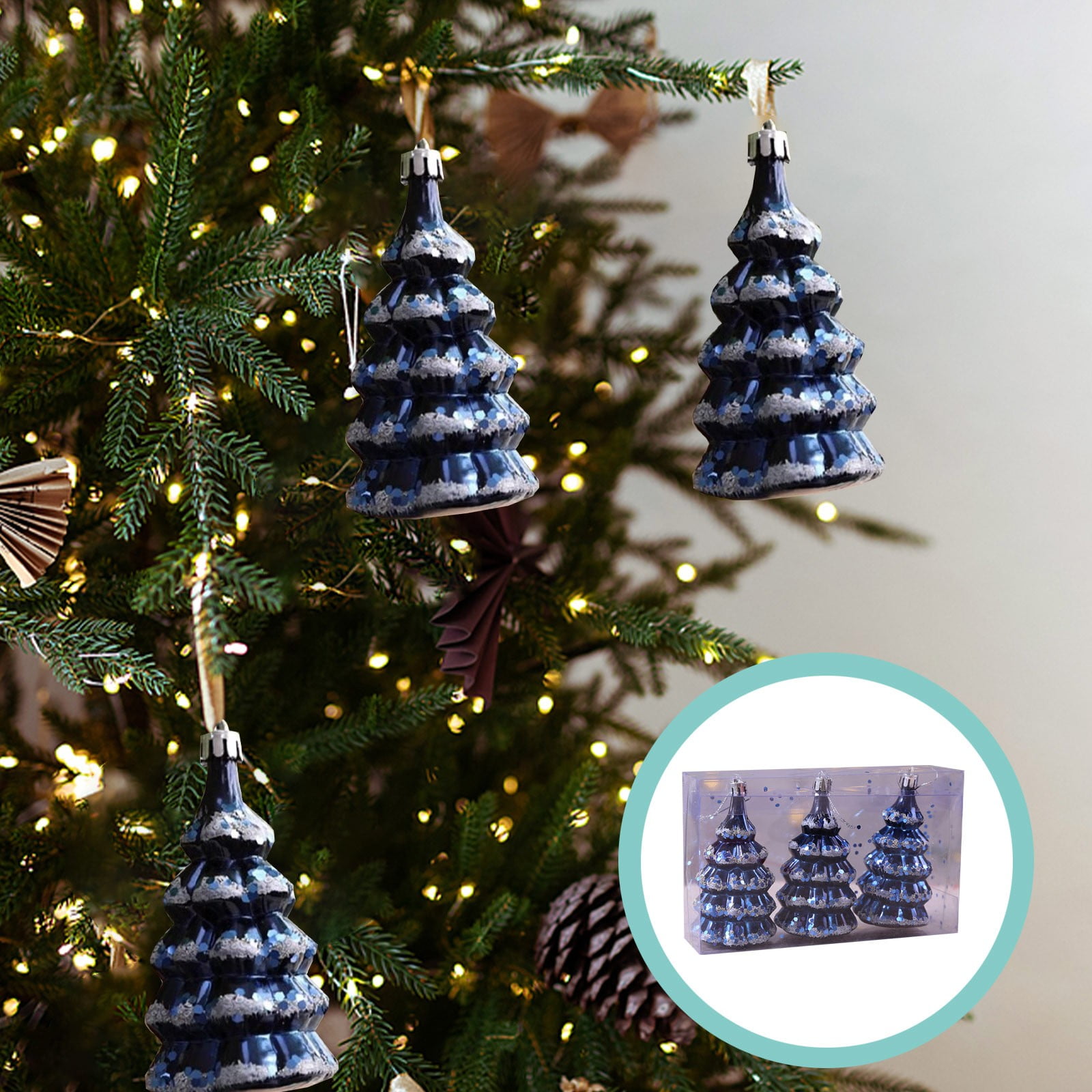 ABPWLY Home Christmas Shatterproof Tree Ball Ornaments Set Hanging ...